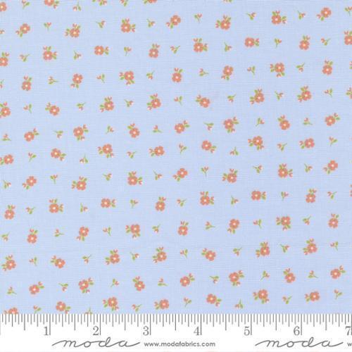 Moda - Corey Yoder - Peachy Keen - Light Blue Mini Flowers Fabric ...